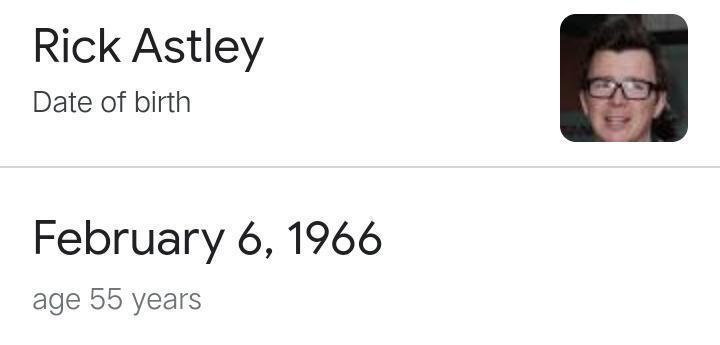 Happy birthday Rick Astley 🎉🥳 | Scrolller