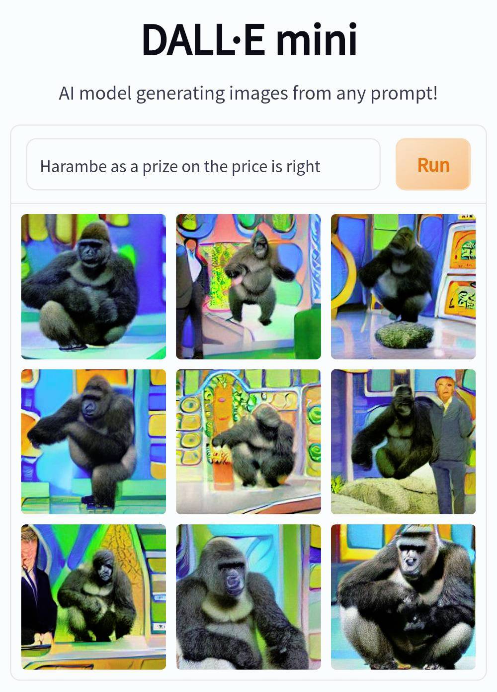 Harambe as a prize on the price is right | Scrolller