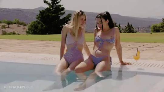 Hayli Sanders unties her top for Freya Mayer to have a taste | Scrolller