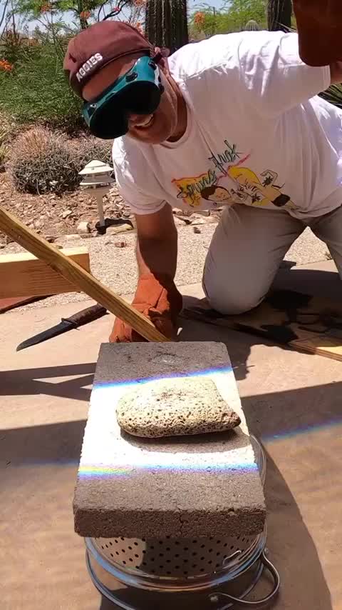 Huge lens turns rock into lava | Scrolller