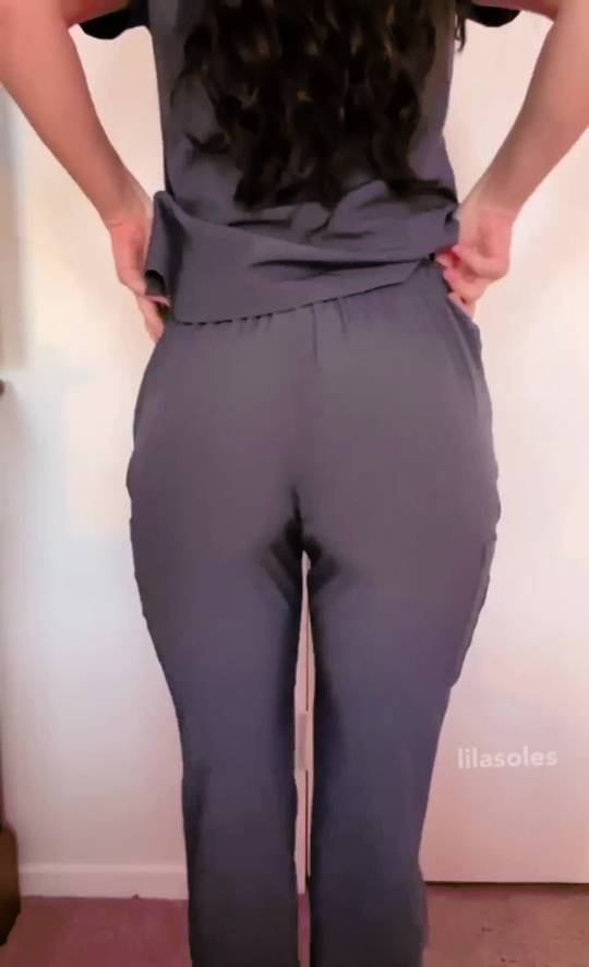 I hope you like my gap reveal under my scrubs | Scrolller