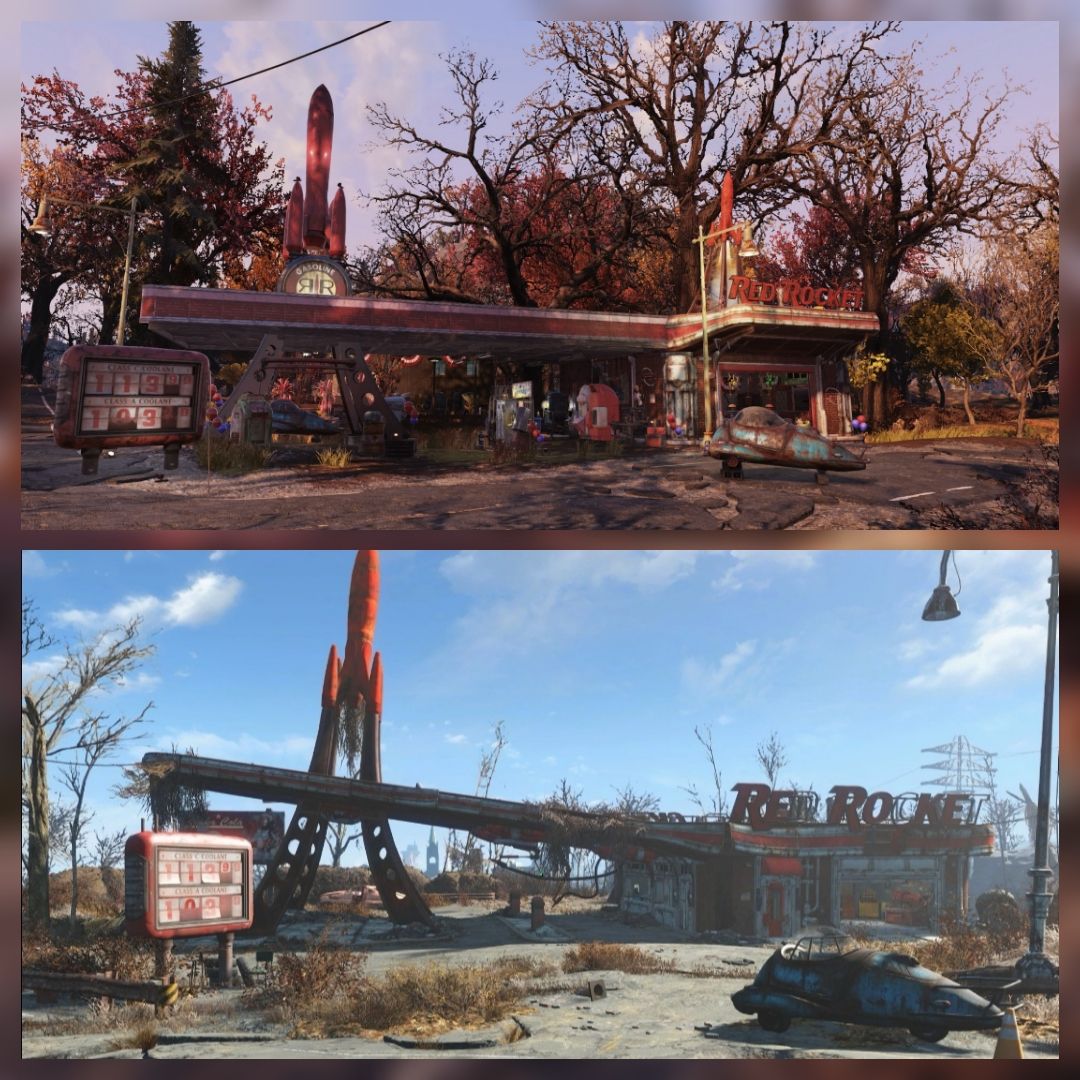 I tried to rebuild the Fallout 4 Red Rocket Gas Station. What do you think? ^^ Video in Comments ...