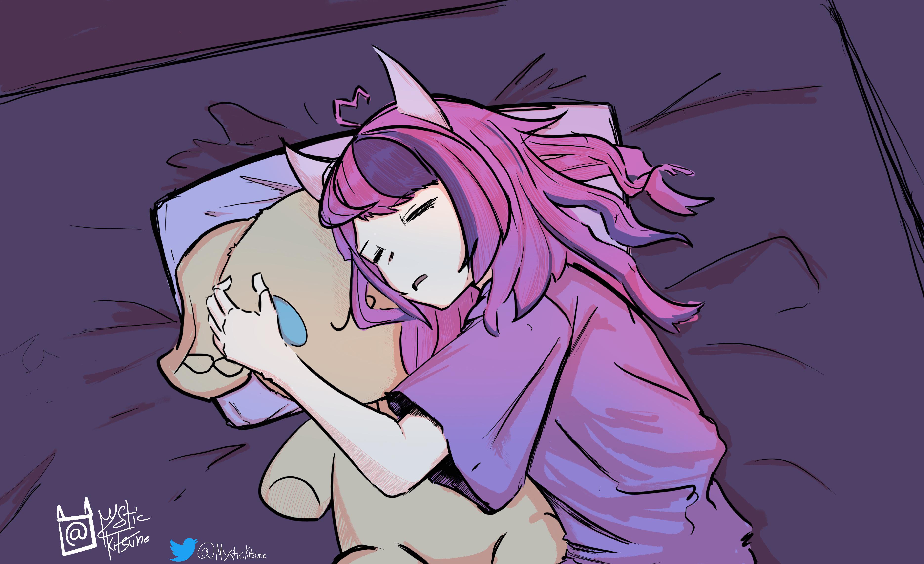 Ironmouse cuddling cinnamon roll. | Scrolller