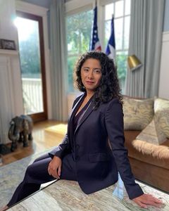 Judge Lina Hidalgo on a desk | Scrolller