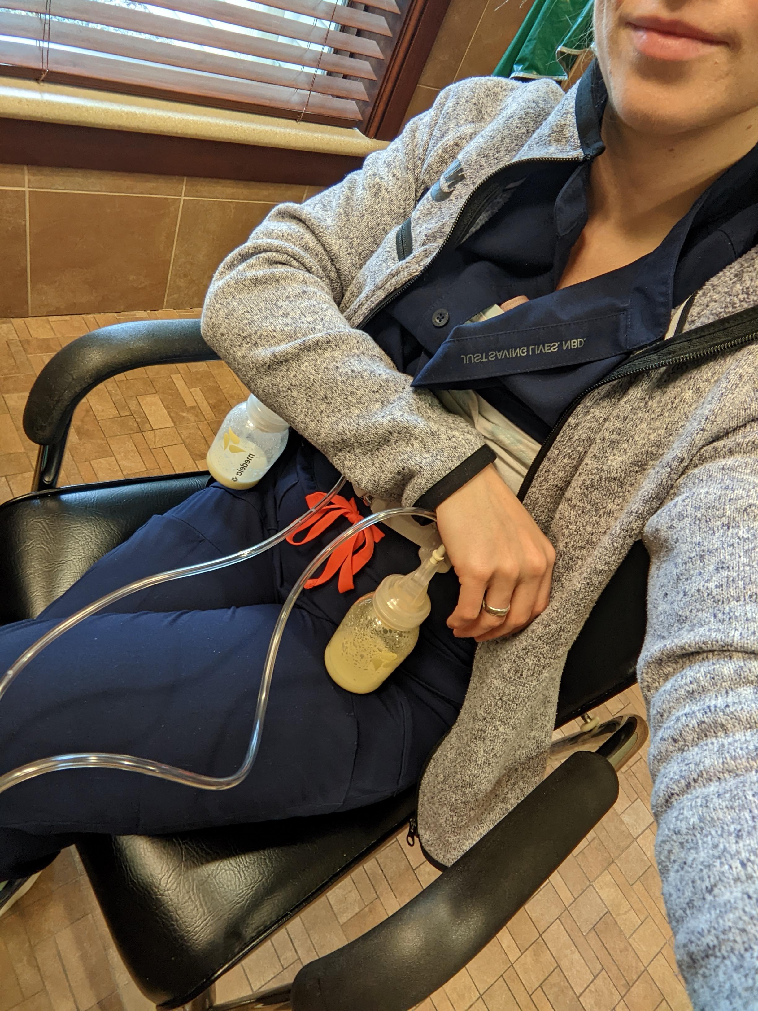 just lactating in my scrubs 🤓 | Scrolller