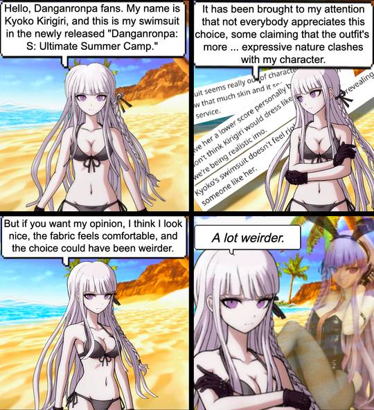 Kyoko Kirigiri Gives a Swimsuit PSA | Scrolller