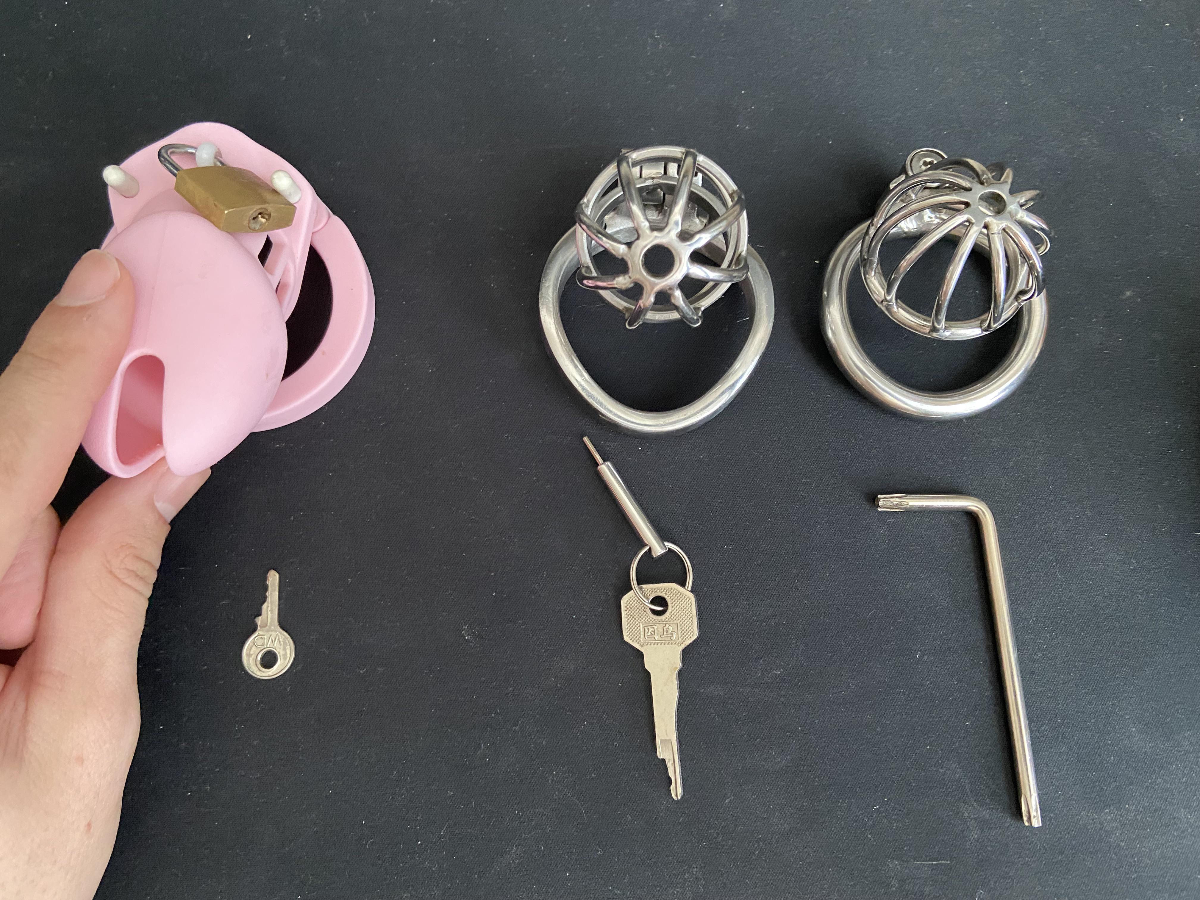 Left to right largest to smallest, Which cage should this sissy wear today? 🌸🥰🌸 | Scrolller