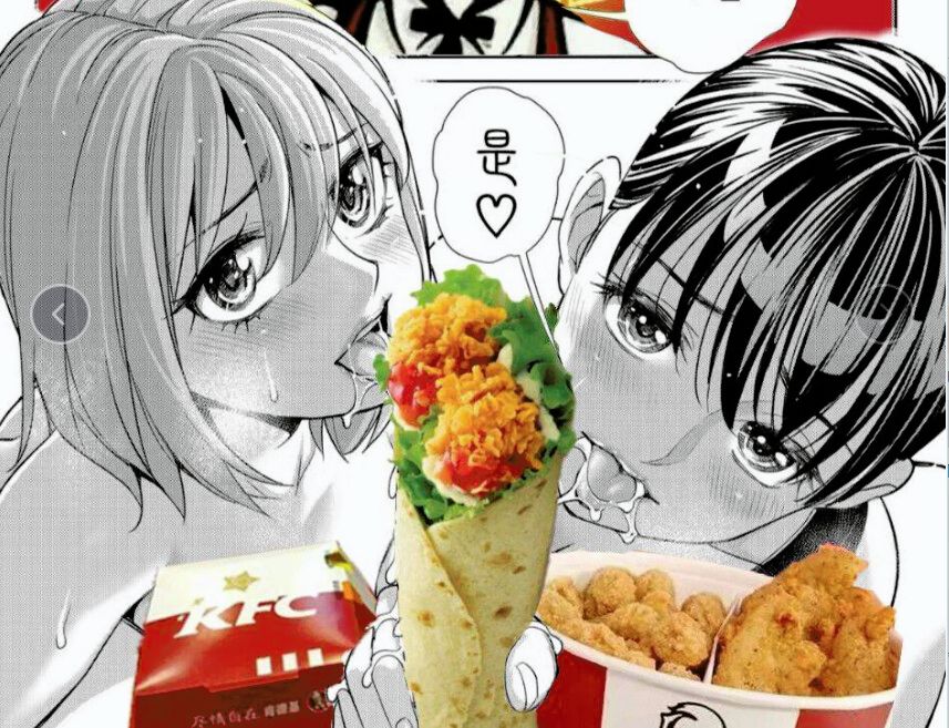 LF Mono Source : 2girls, KFC, Saliva, Heart, Tongue out, POV, Ponytail, Short hair, Foreign ...