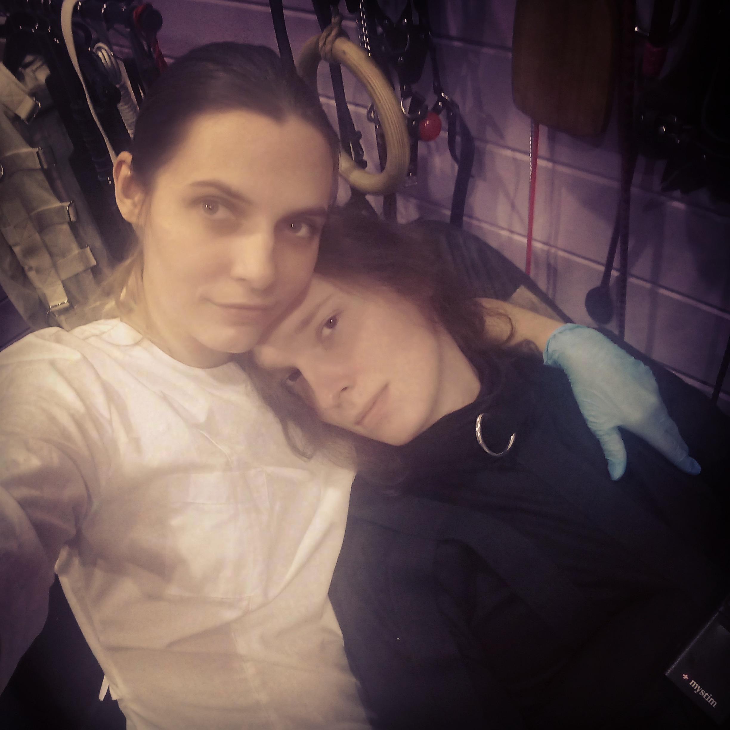 Little more fun from my dungeon. Selfie from the shooting clip with electro play in a ...