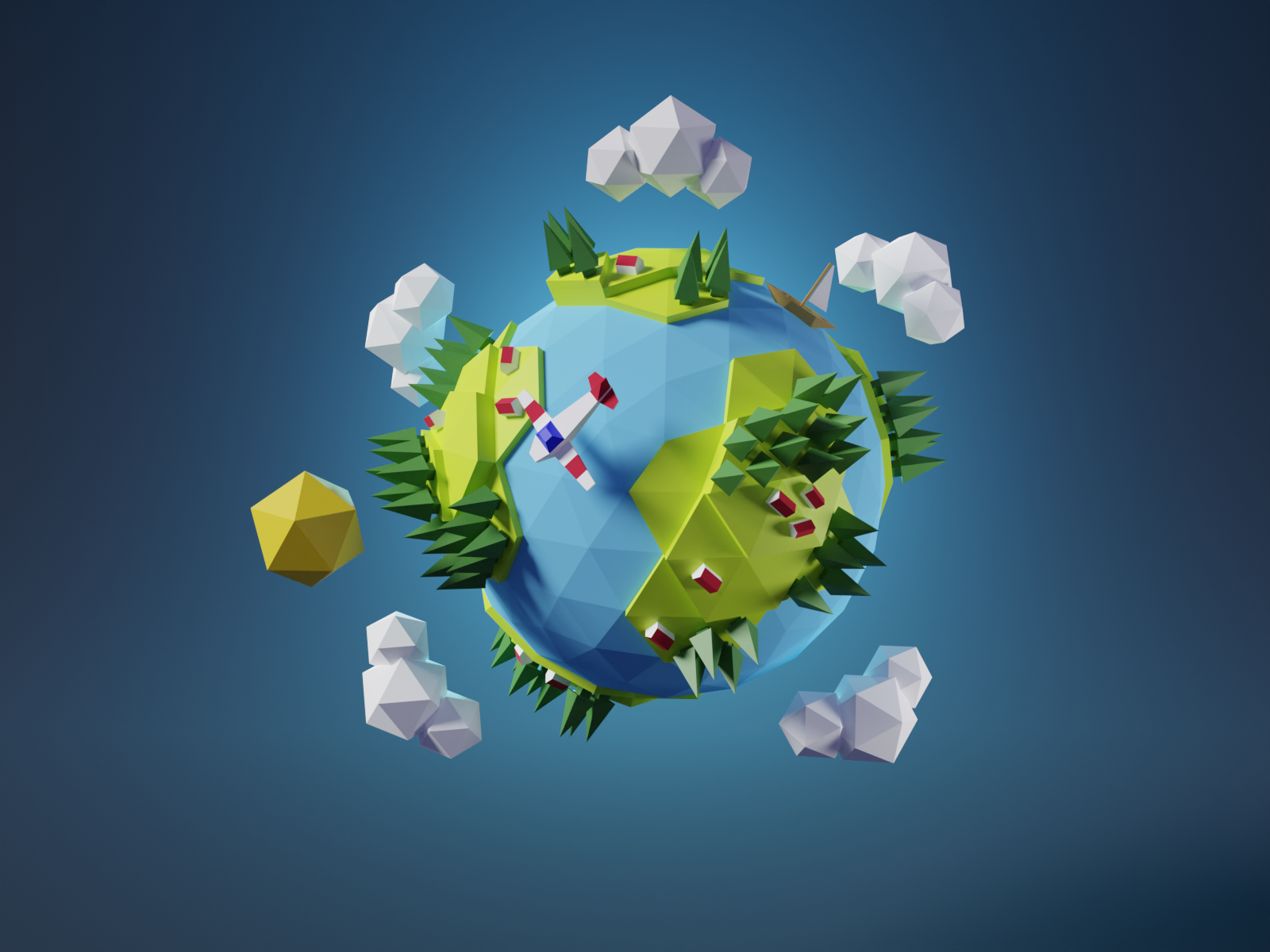 Low Poly Planet (1600x1200) | Scrolller