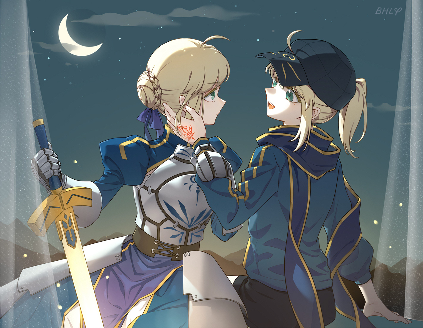 Master X and Servant Saber | Scrolller