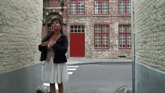 MILF flashing on the busy streets of Bruges | Scrolller
