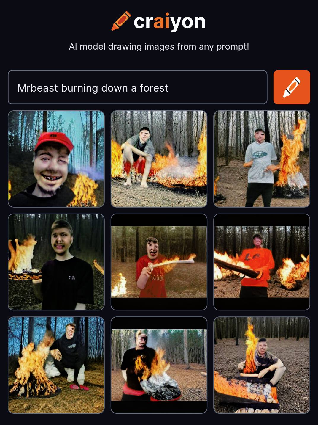 Mrbeast burning down a forest | Scrolller
