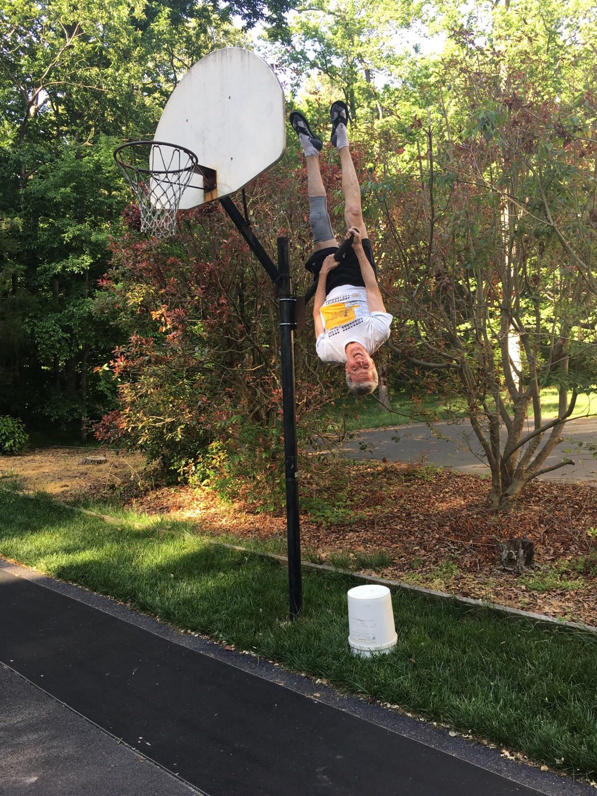 My buddy Gary, practicing his inversion, 73 years old!!! | Scrolller