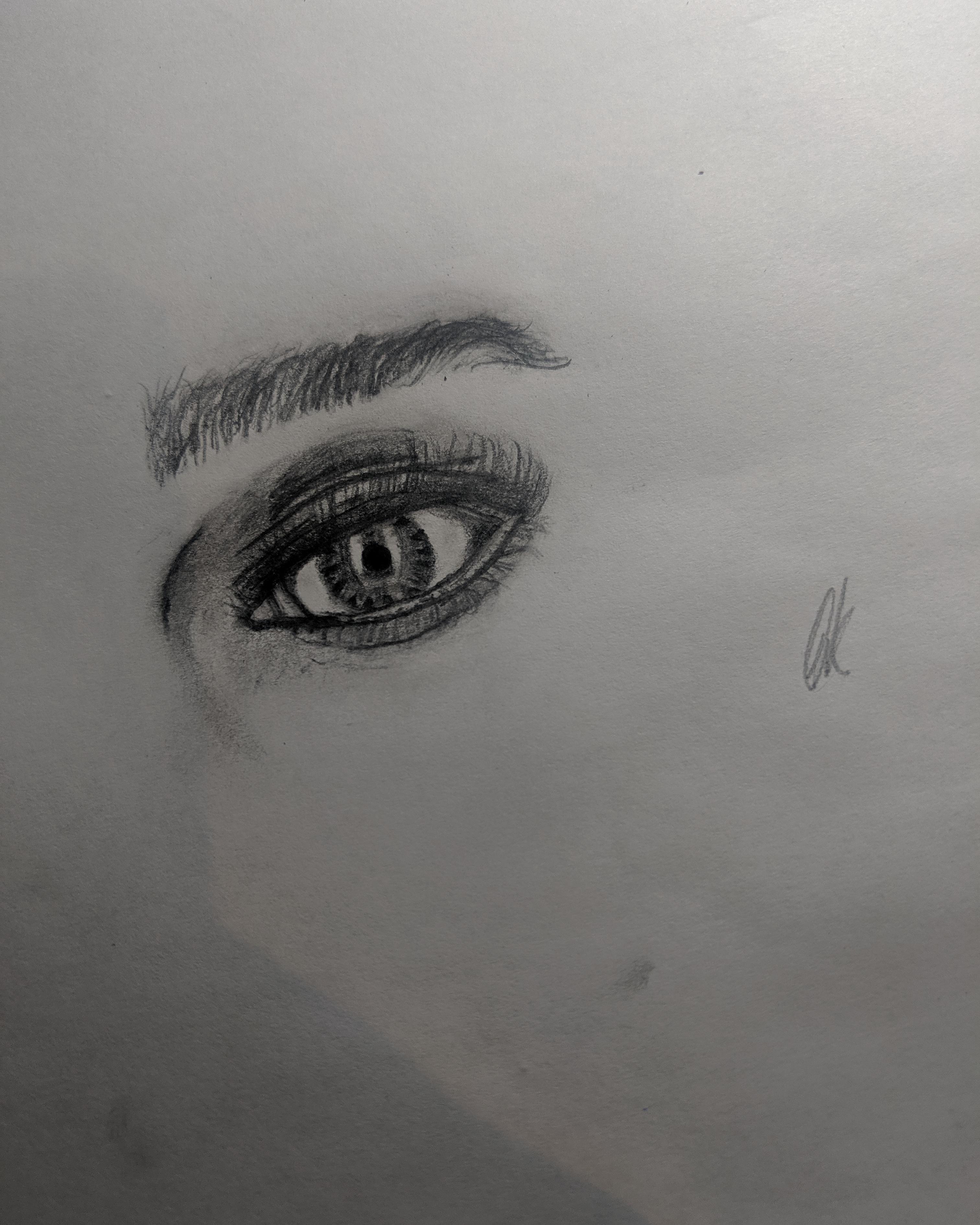 My first attempt at an eye. Pencil drawing. | Scrolller