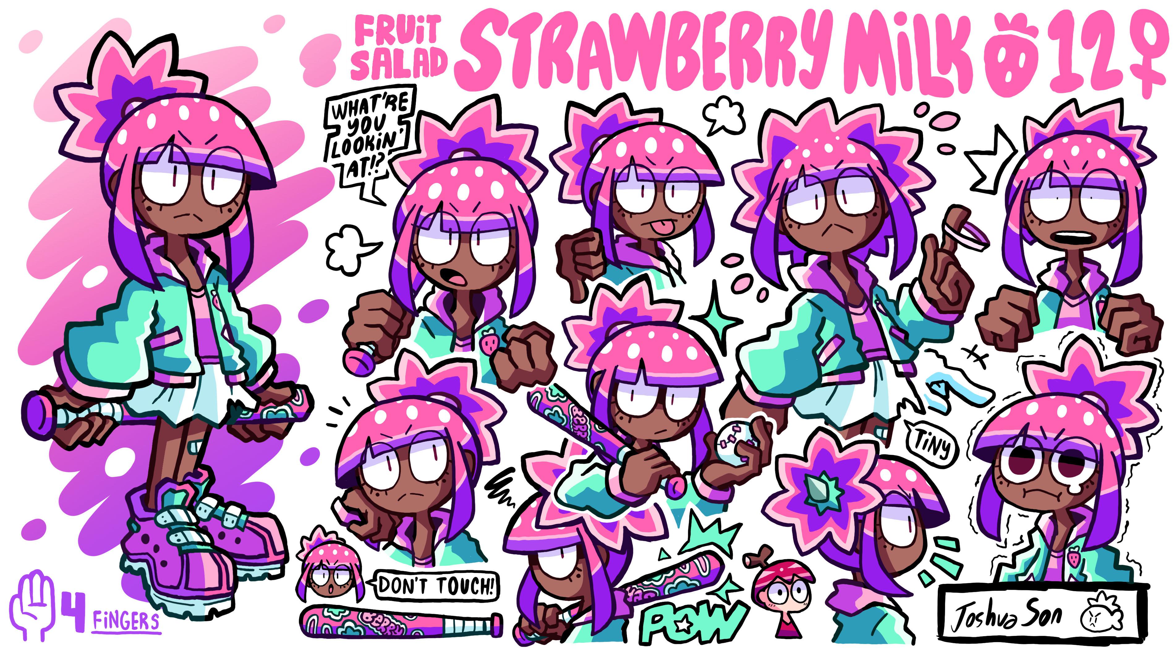 My strawberry character, Strawberry Milk | Scrolller