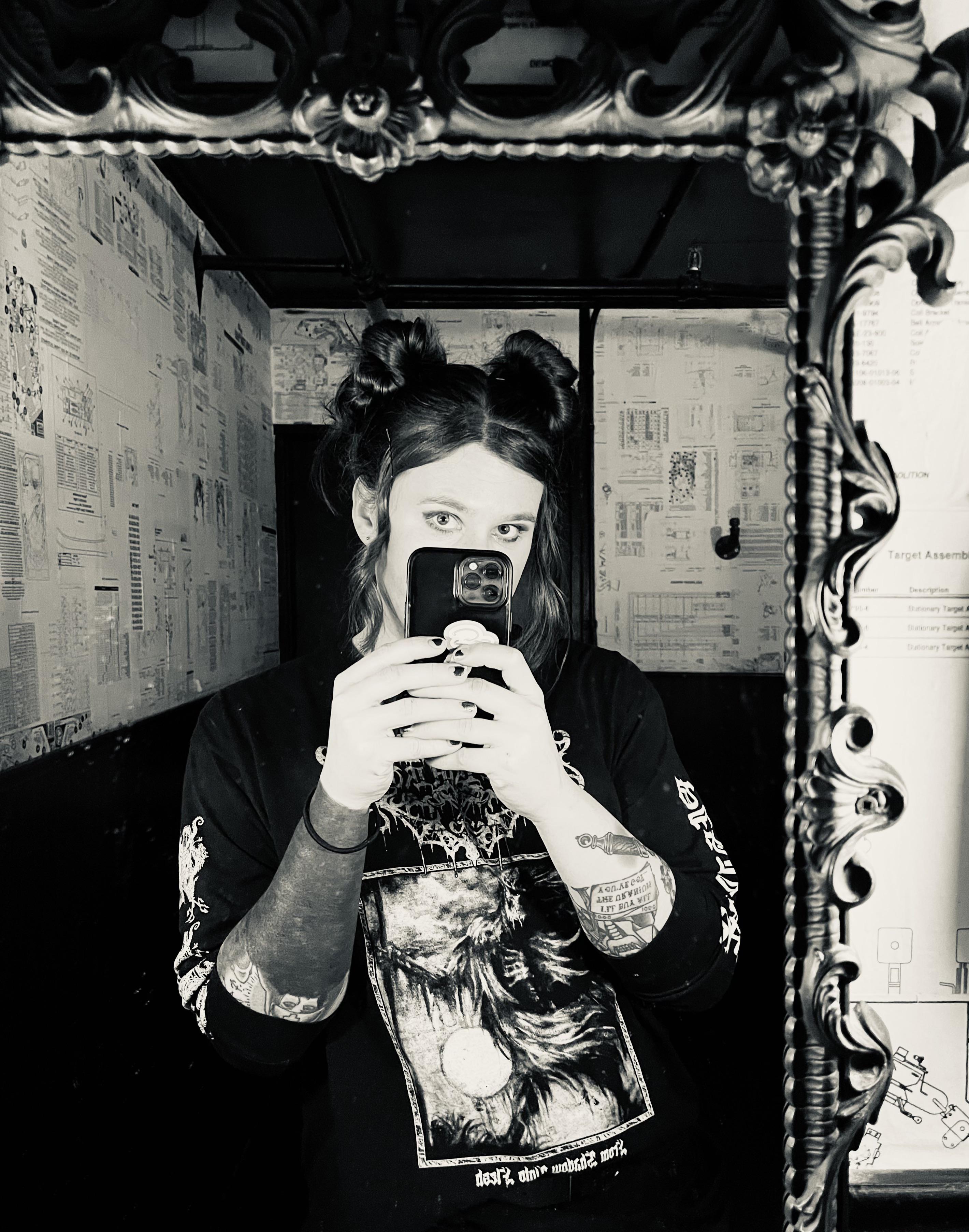 My style is a mix of goth, metal and punk. Hope this mirror selfie is ok! | Scrolller