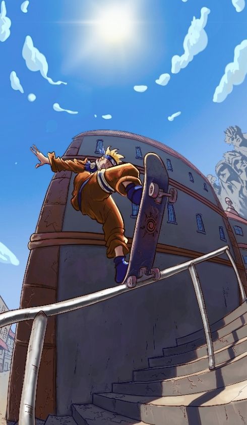 Naruto skateboarding in Konoha | Scrolller