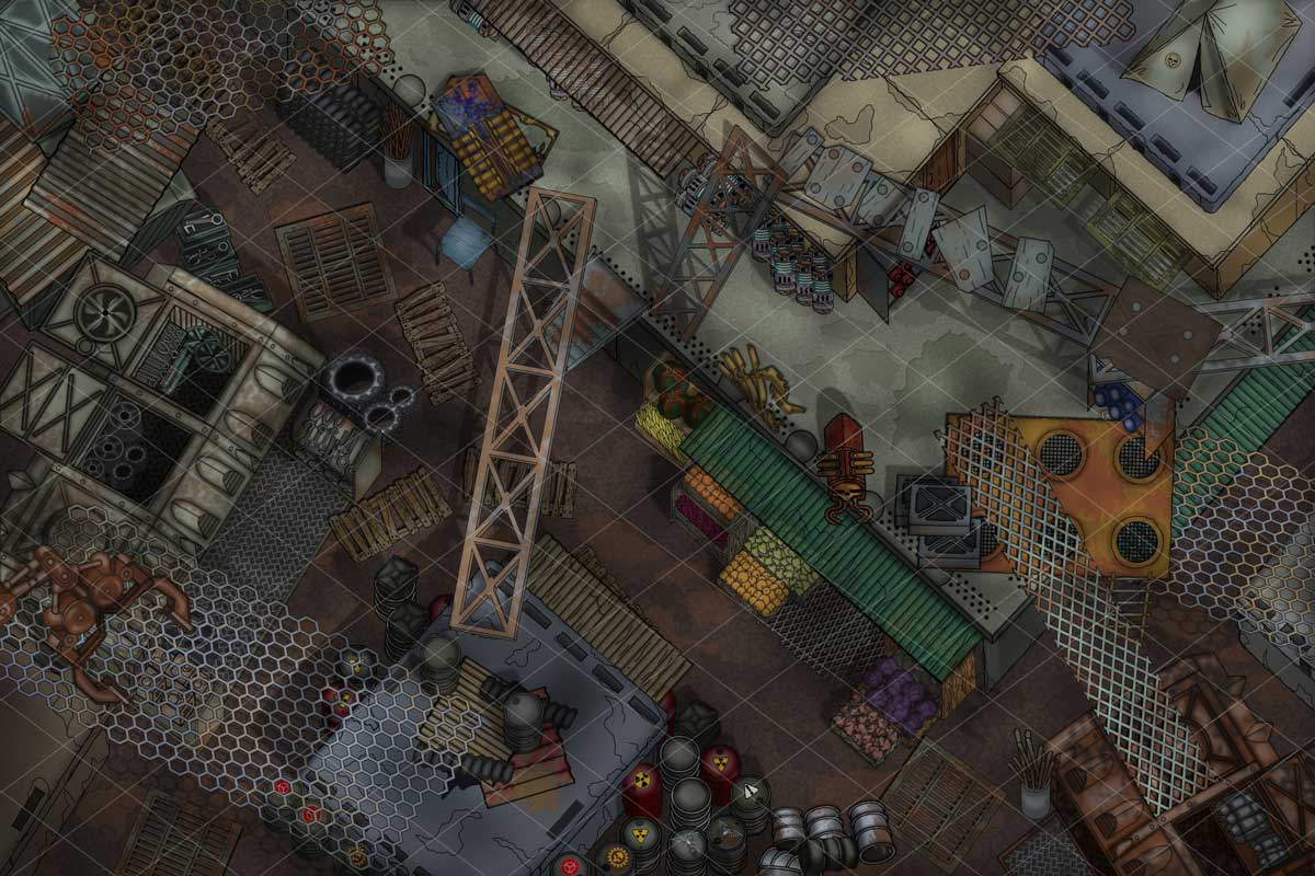 Necromunda Market . Map for the RPG. Warhammer40k. 15x10 | Scrolller