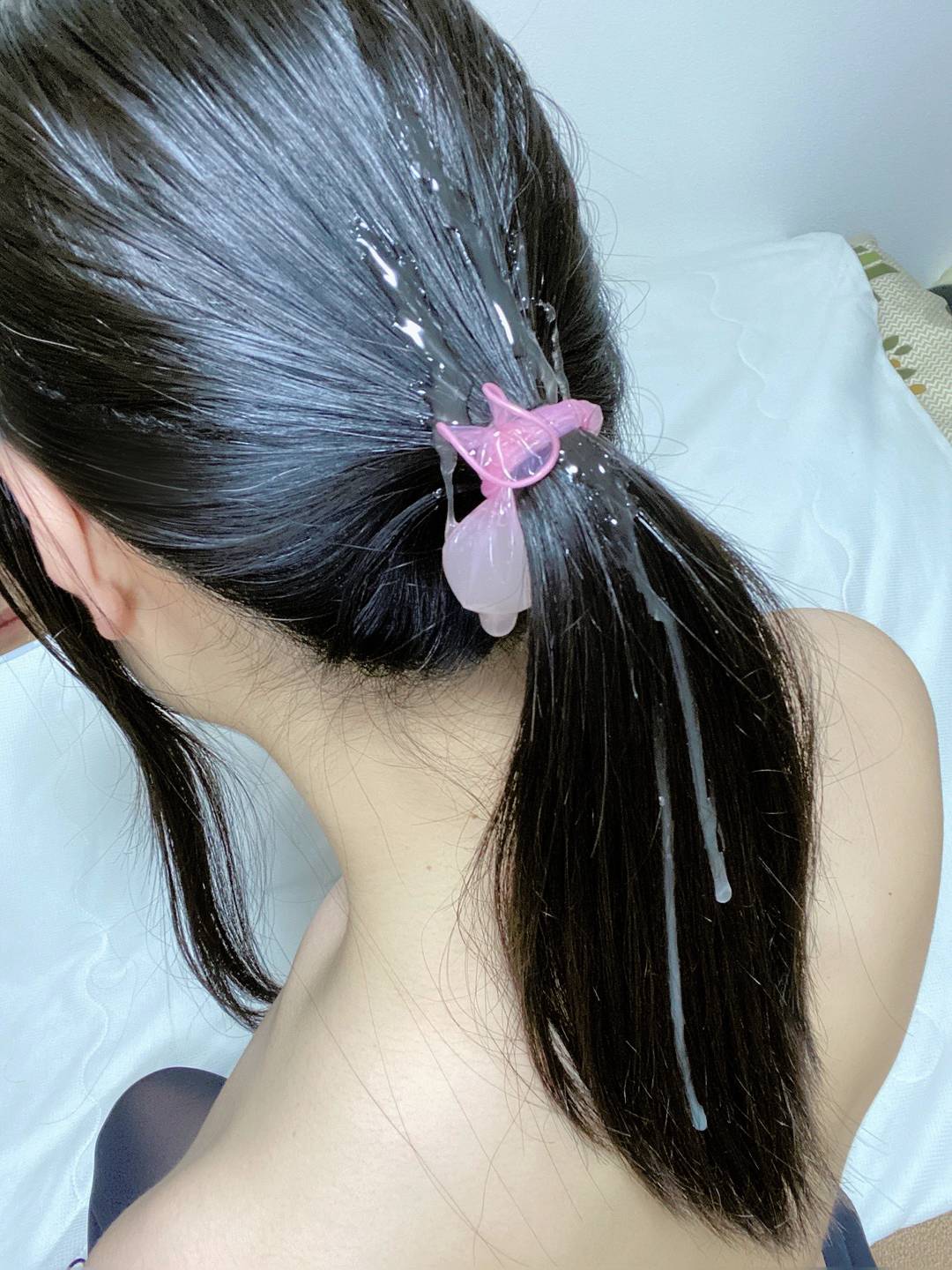 Nice cumshot on black ponytail | Scrolller