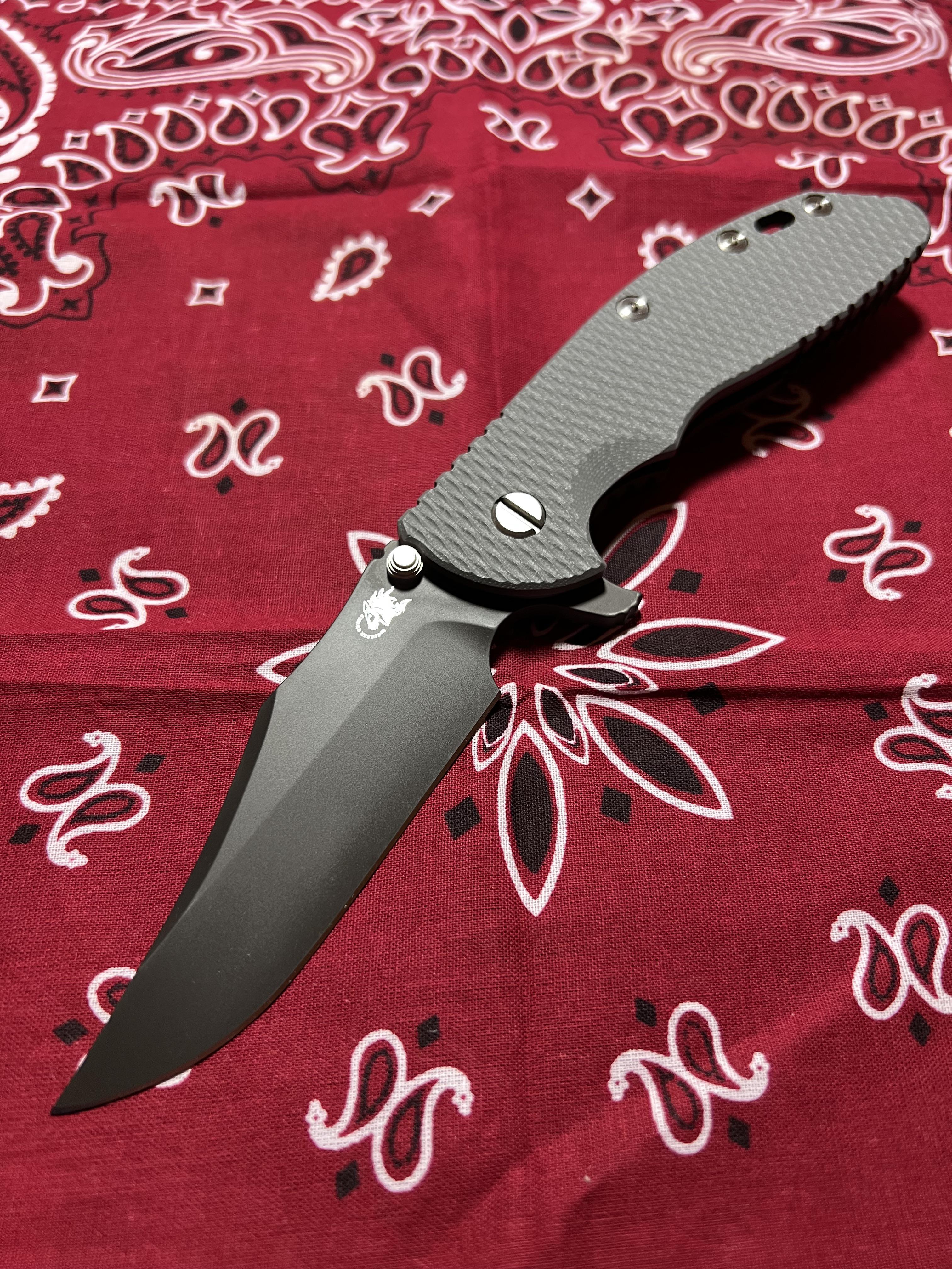 NKD: Hinderer XM-24 Bowie in Matte Black DLC & Grey G10 | Scrolller