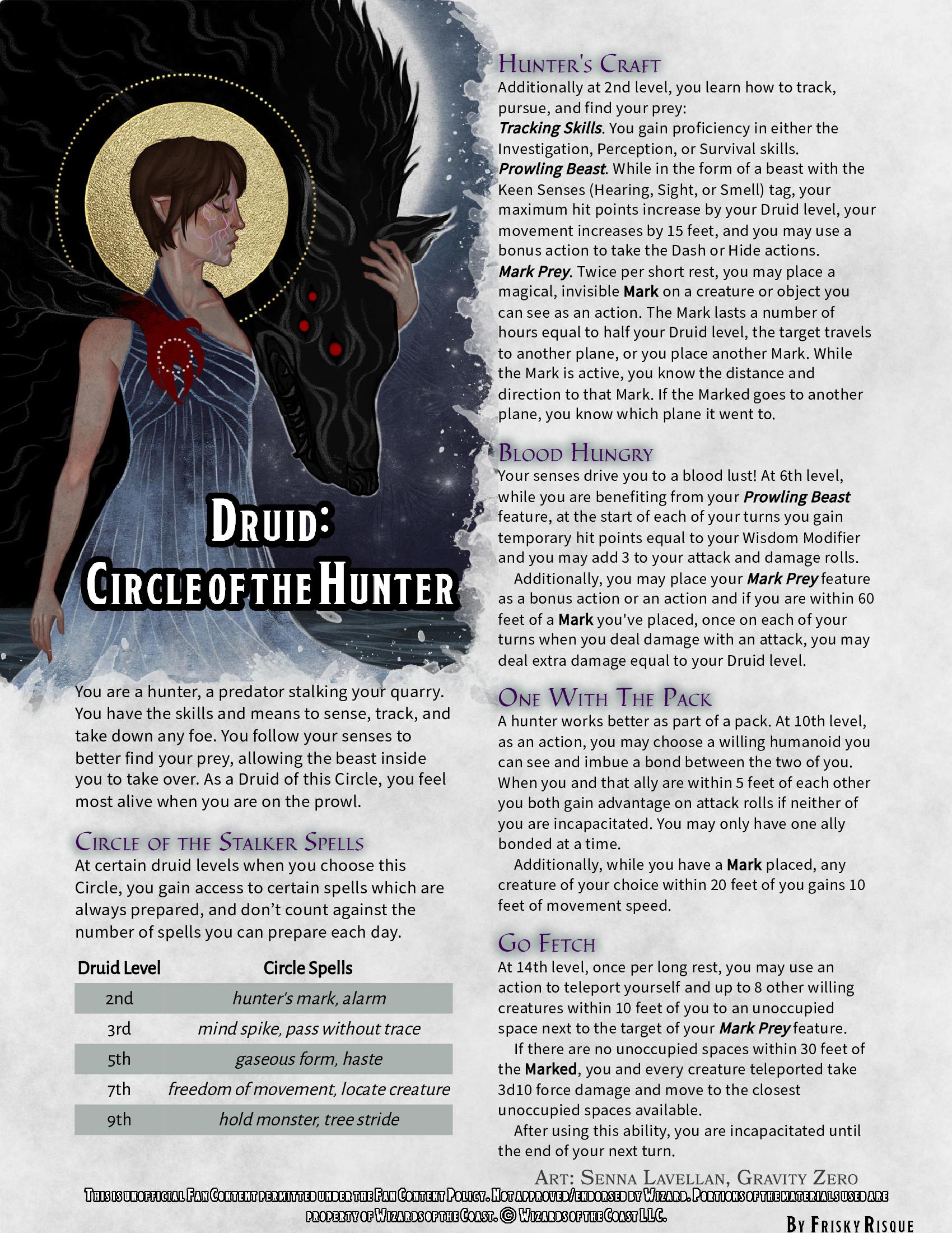 [OC] Druid: Circle of the Hunter [v1] Become a predator and hunt your prey! | Scrolller