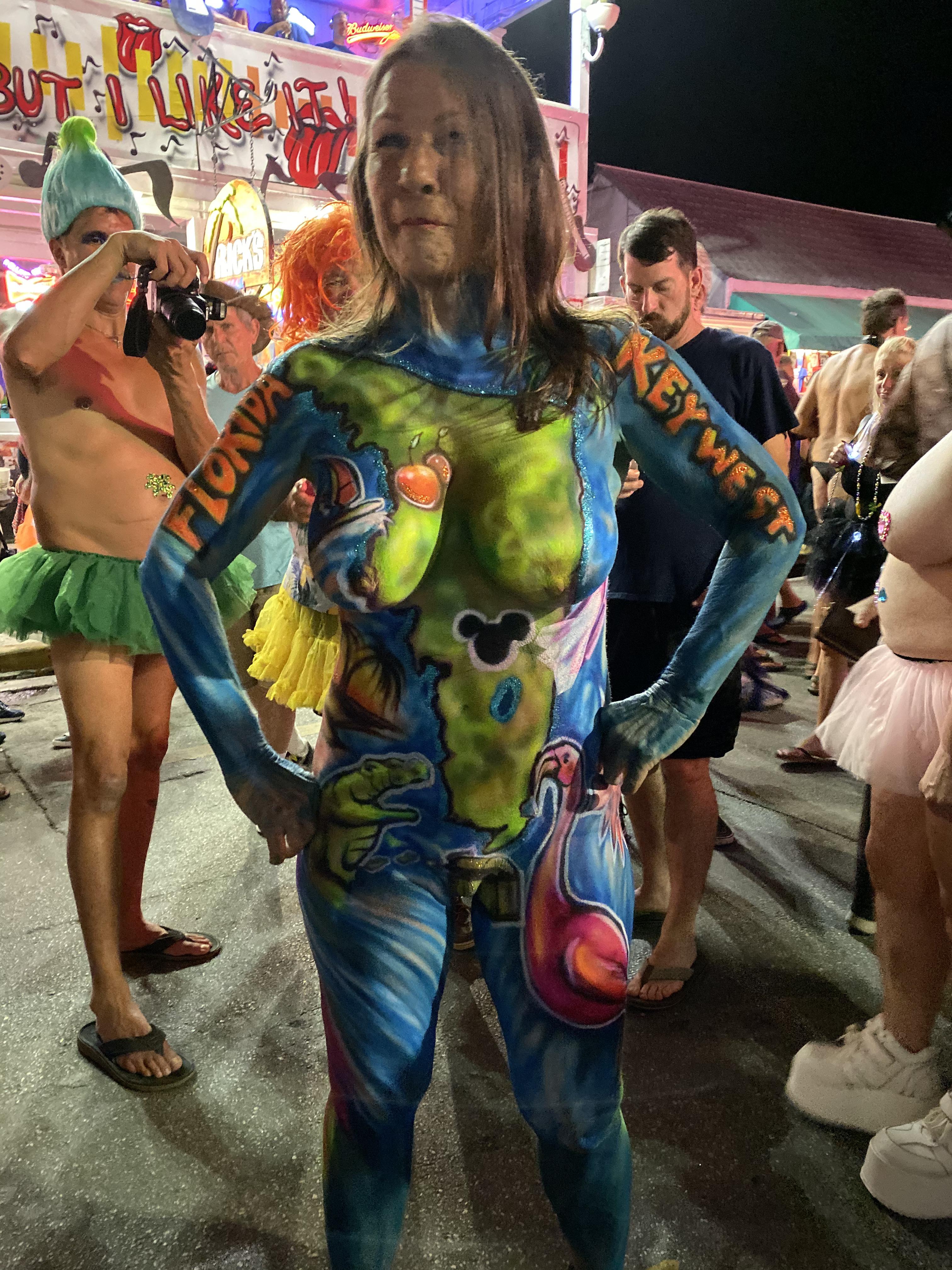 Older woman at Fantasy Fest | Scrolller