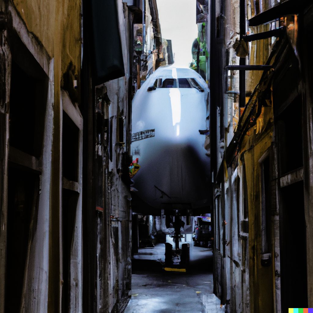 “Photo of a Boeing 747 airplane parked in a narrow street in Venice, Italy” | Scrolller