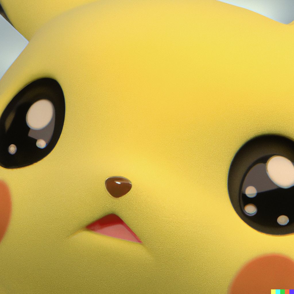 Pikachu suddenly realizing he has no freedom. face closeup. still from pokemon series. | Scrolller