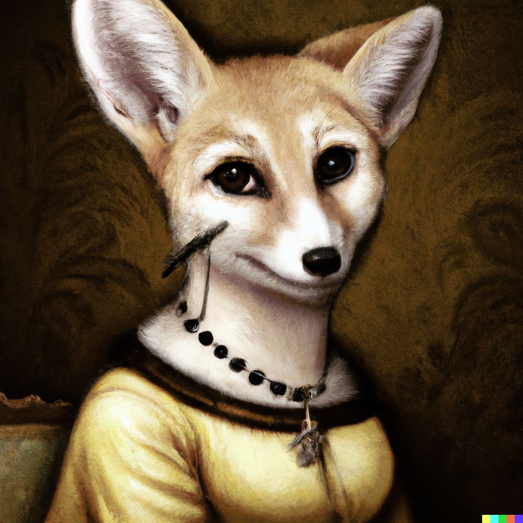 Prompt: "Mona Lisa as an anthropomorphic fennec fox" | Scrolller
