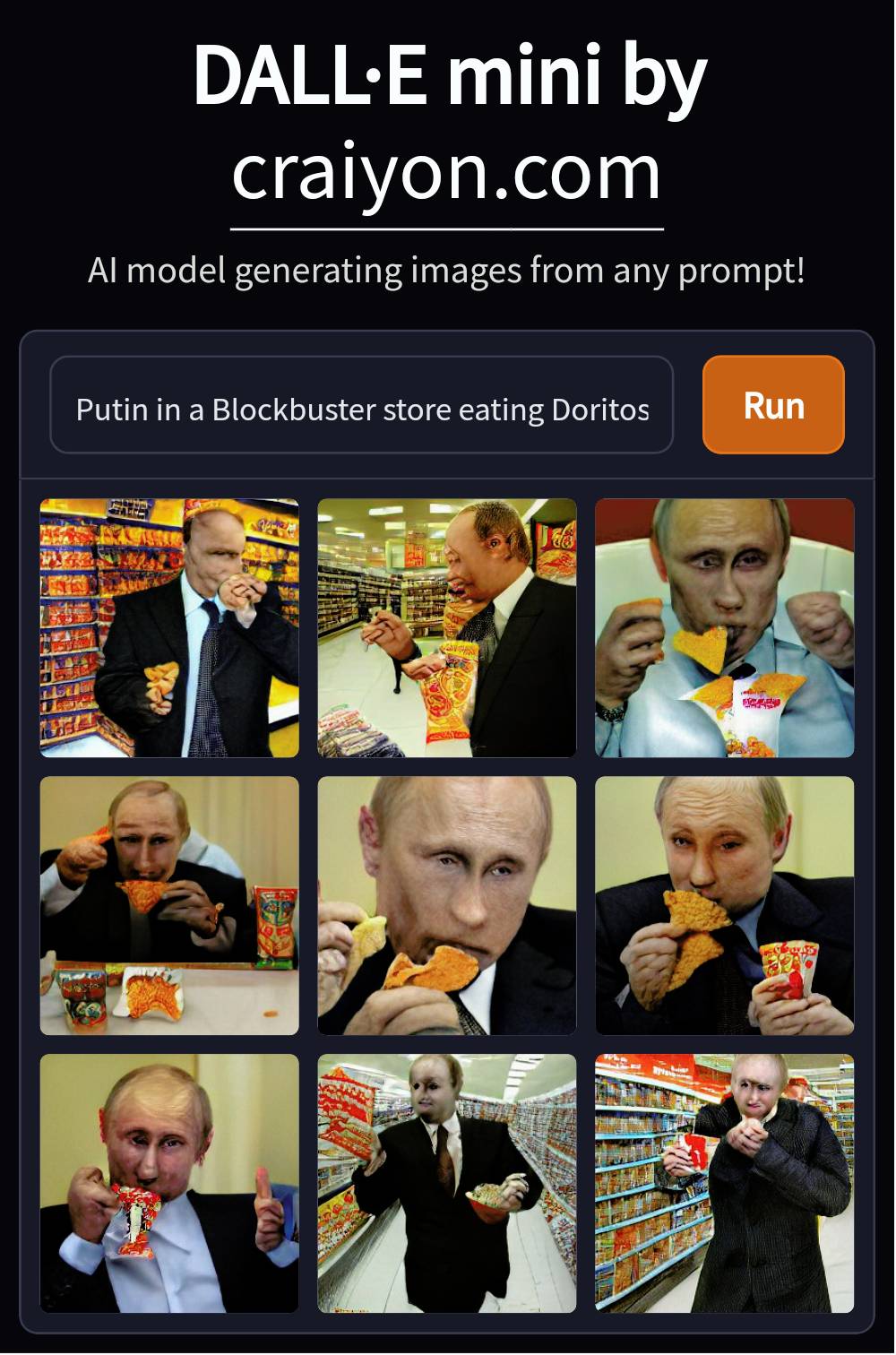 Putin in a Blockbuster eating Doritos | Scrolller