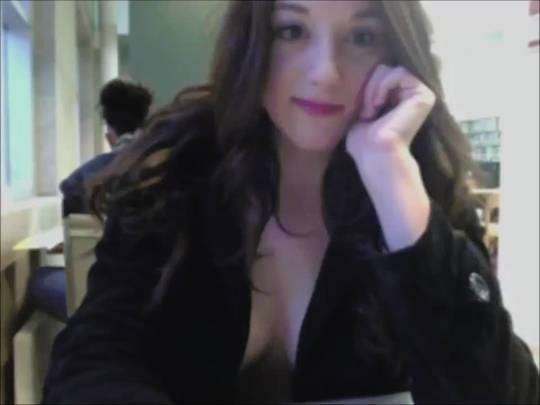 Busty Brunette Gets Topless In The Library | Scrolller