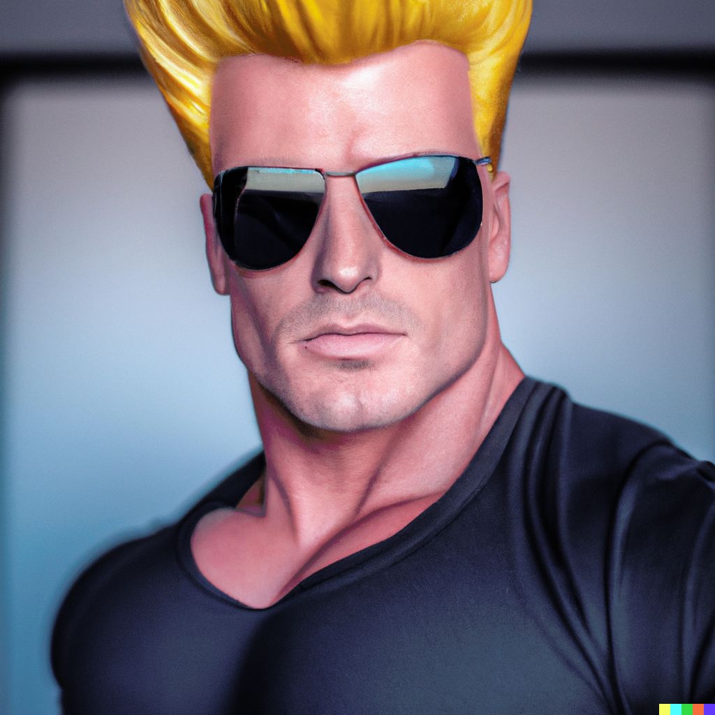 realistic photo of johnny bravo shot with nikon d850 sigma 50mm 1.4 lens | Scrolller
