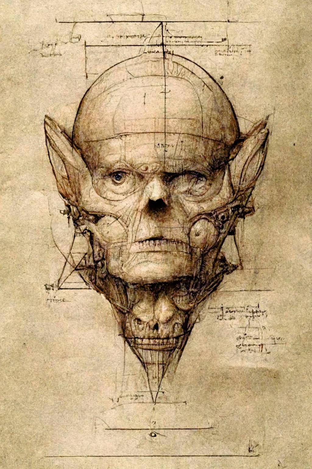 Recently discovered anatomical sketch of a man who went “Goblin Mode” by da Vinci | Scrolller