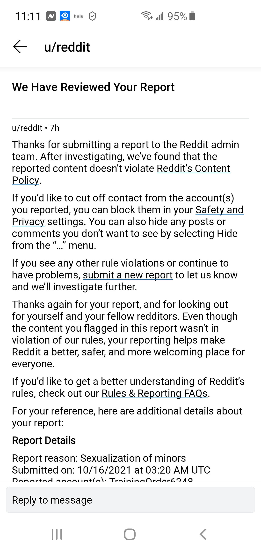 Reporting cp discord and this happens | Scrolller