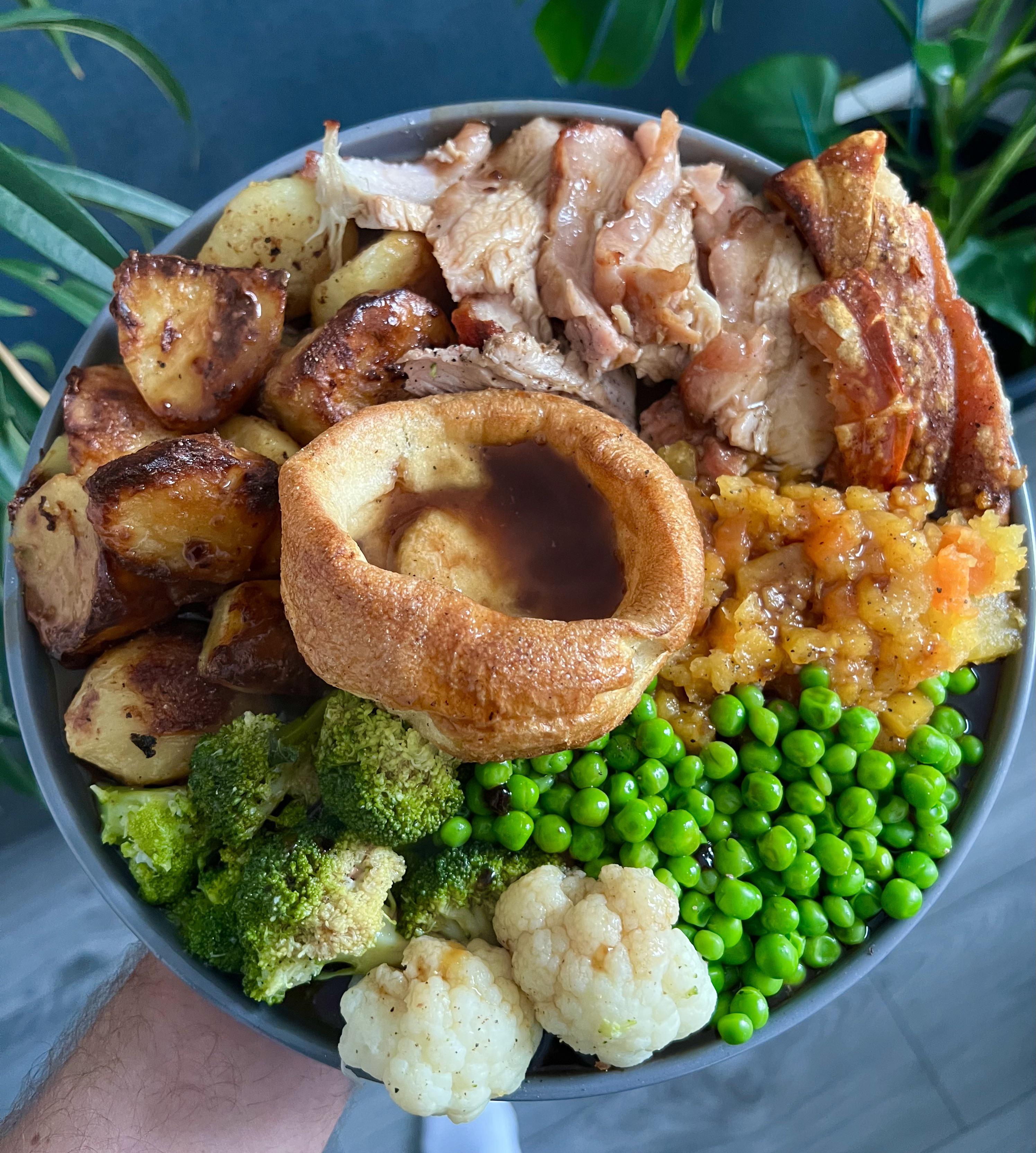 Roast pork dinner. | Scrolller