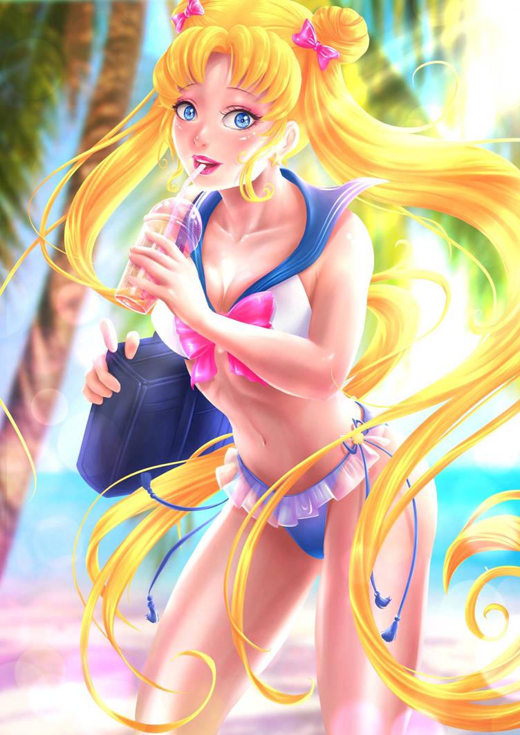 Sailor Moon - bikini beach summer time | Scrolller