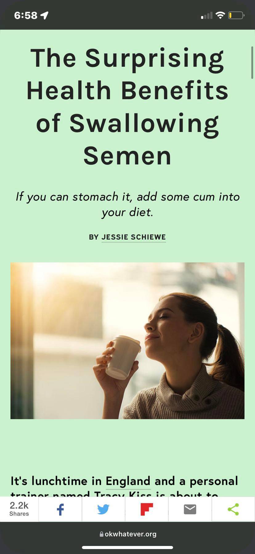 Semen, you should do yourself a favor and swallow this!! Lol | Scrolller