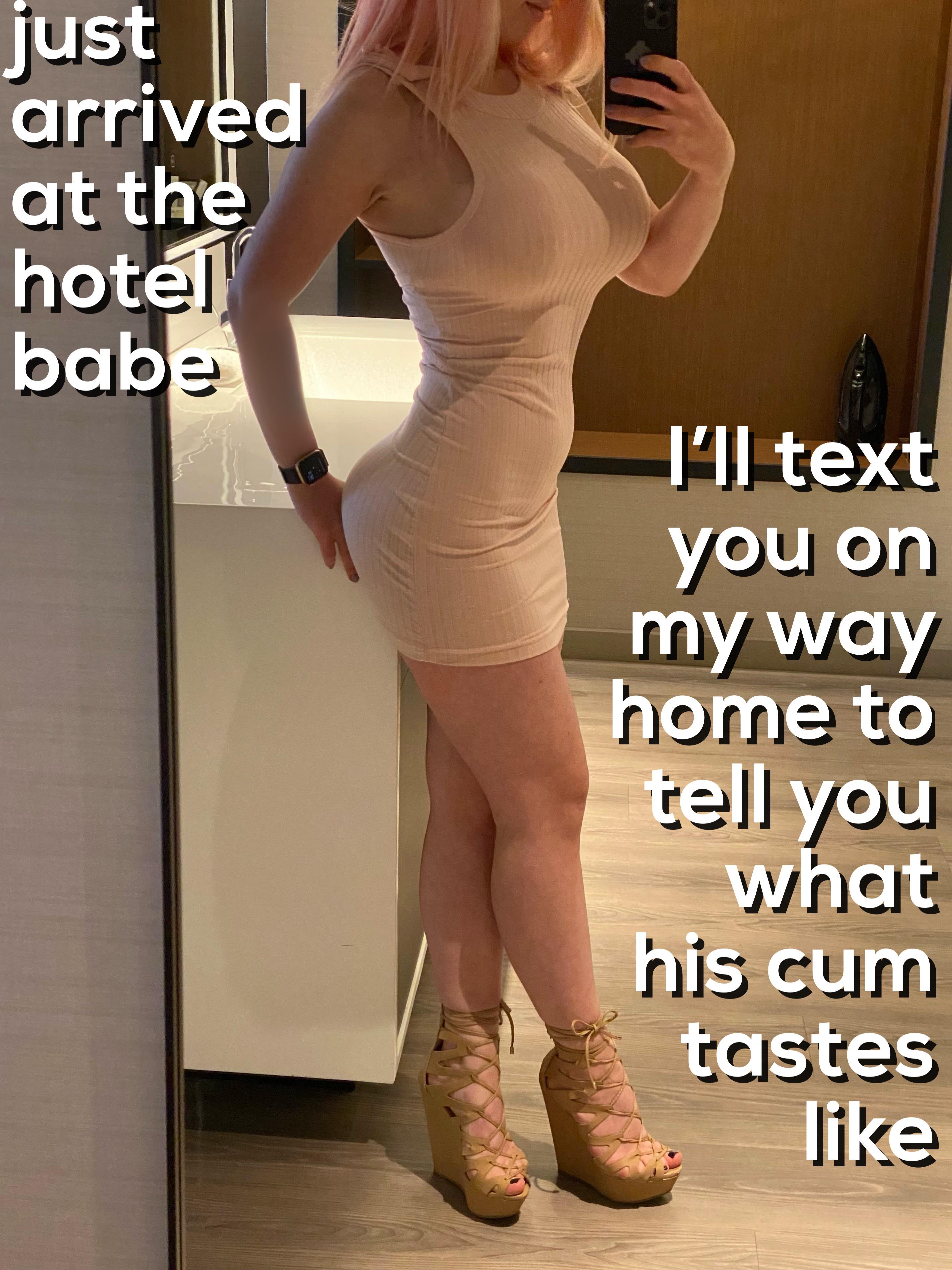She’ll text you when she’s on her way home, cuck. Enjoy the angst and edging while you wait to ...