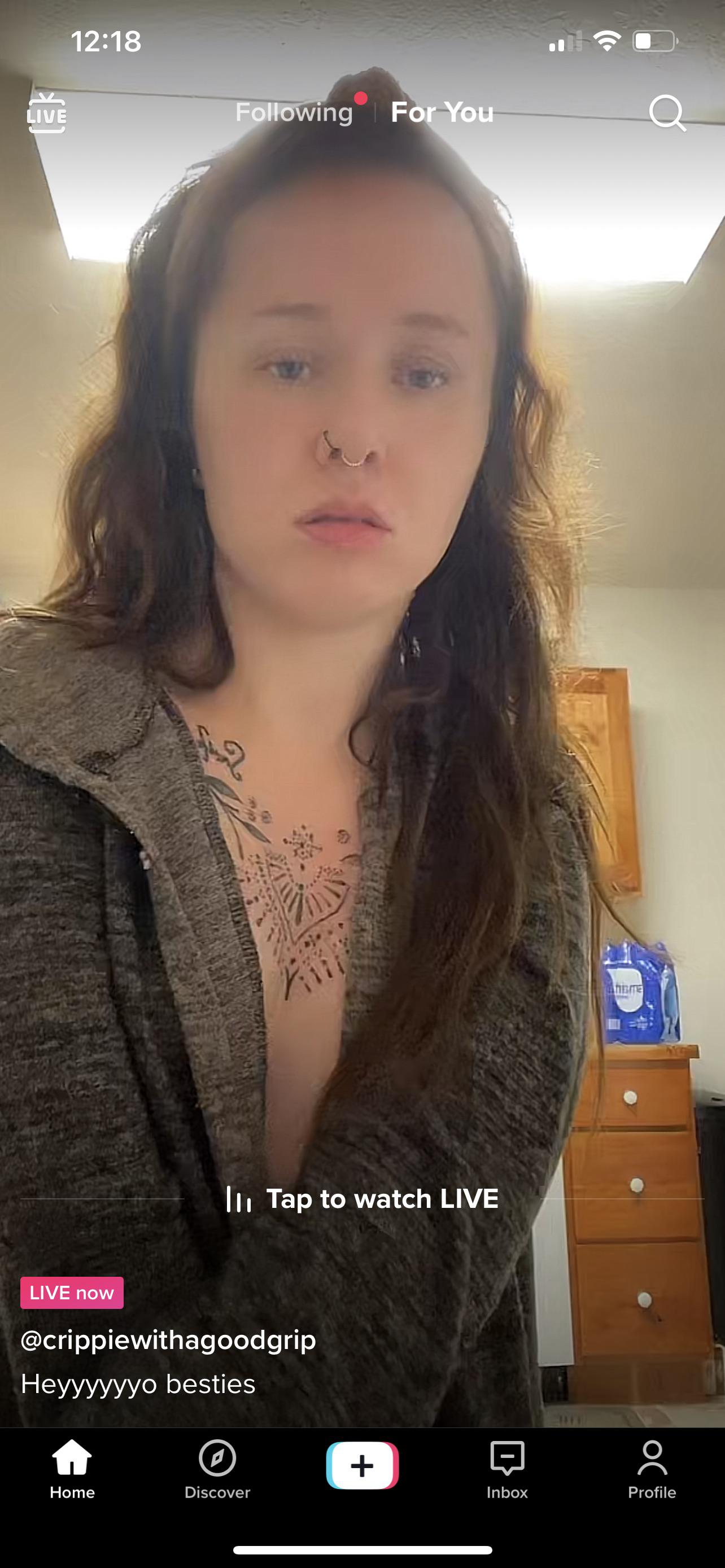 She’s live on her different profile. | Scrolller