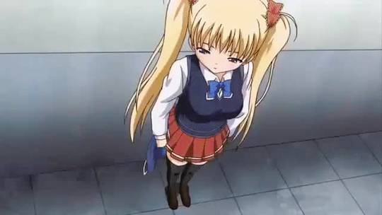 She strips out of her school clothes and into her one-piece (Oni Chichi- Rebuild – Episode 1 ...