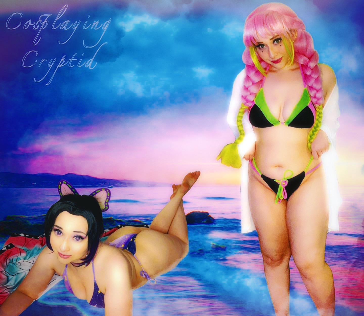 Shinobu & Mitsuri at the beach (Cosplaying Cryptid) [Demon Slayer] | Scrolller