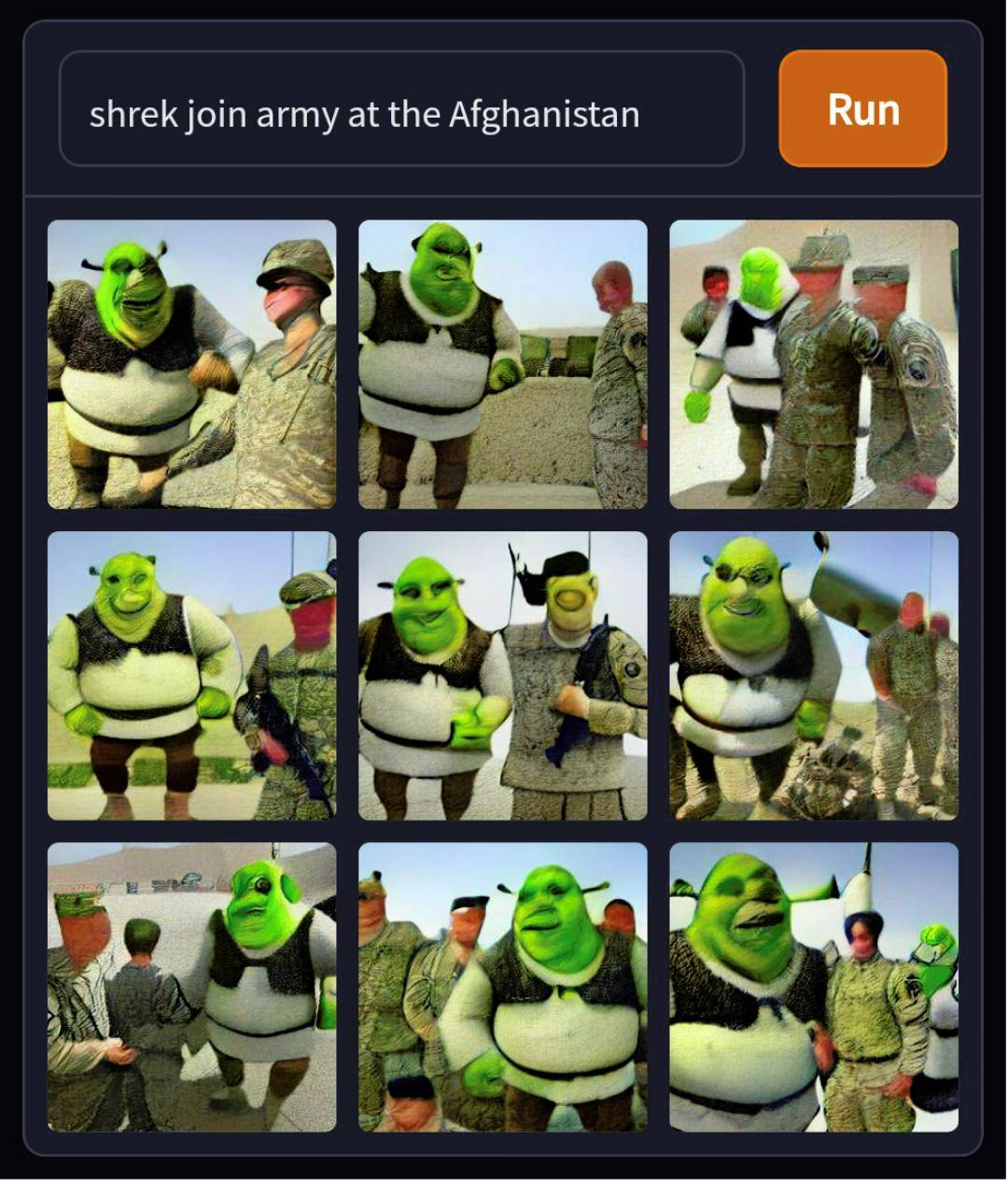 Shrek join army at the Afganistan | Scrolller
