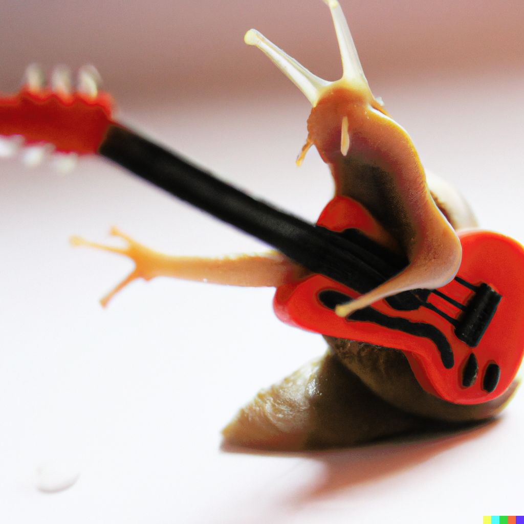 snail playing the guitar | Scrolller