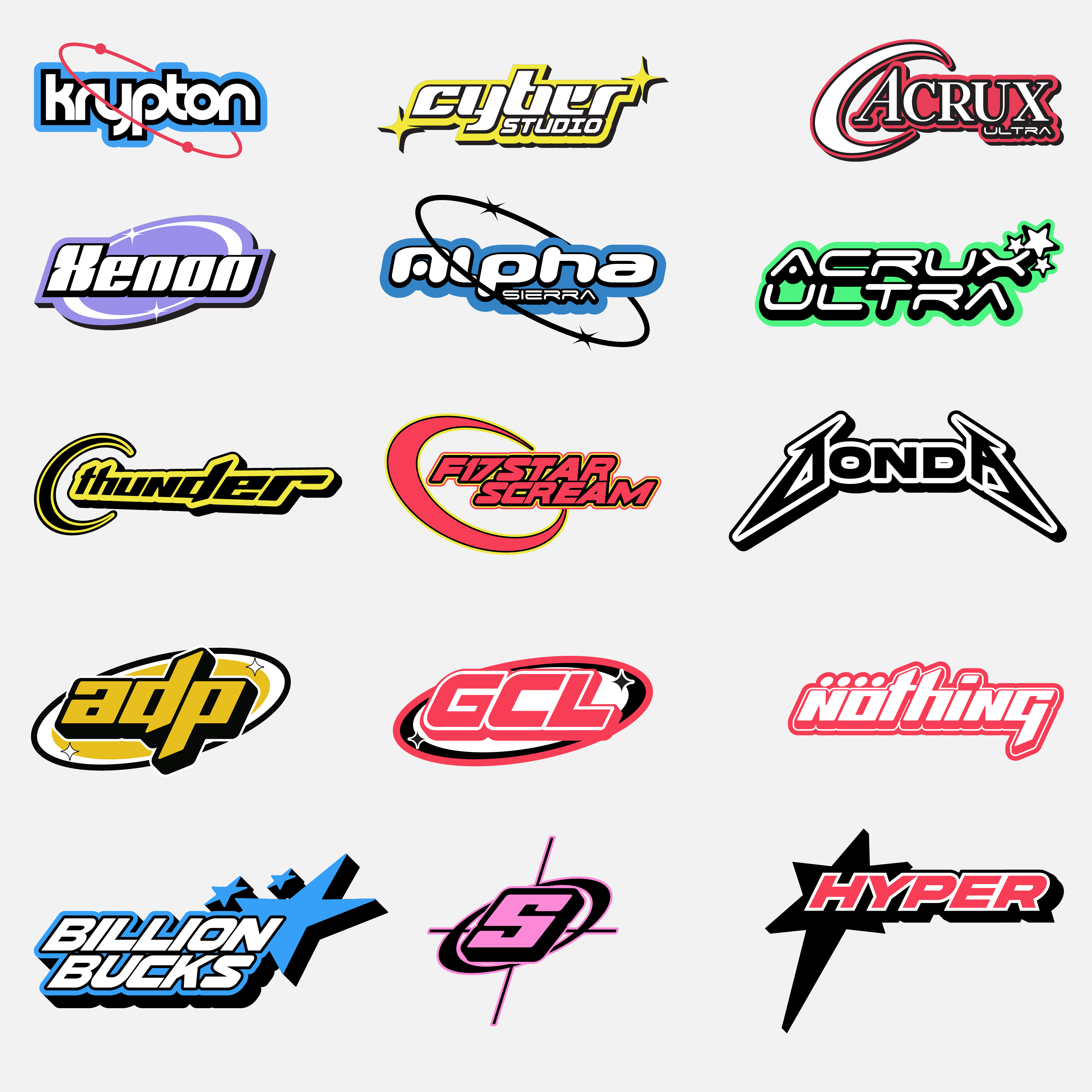 Some of my recent Y2K logo designs | Scrolller