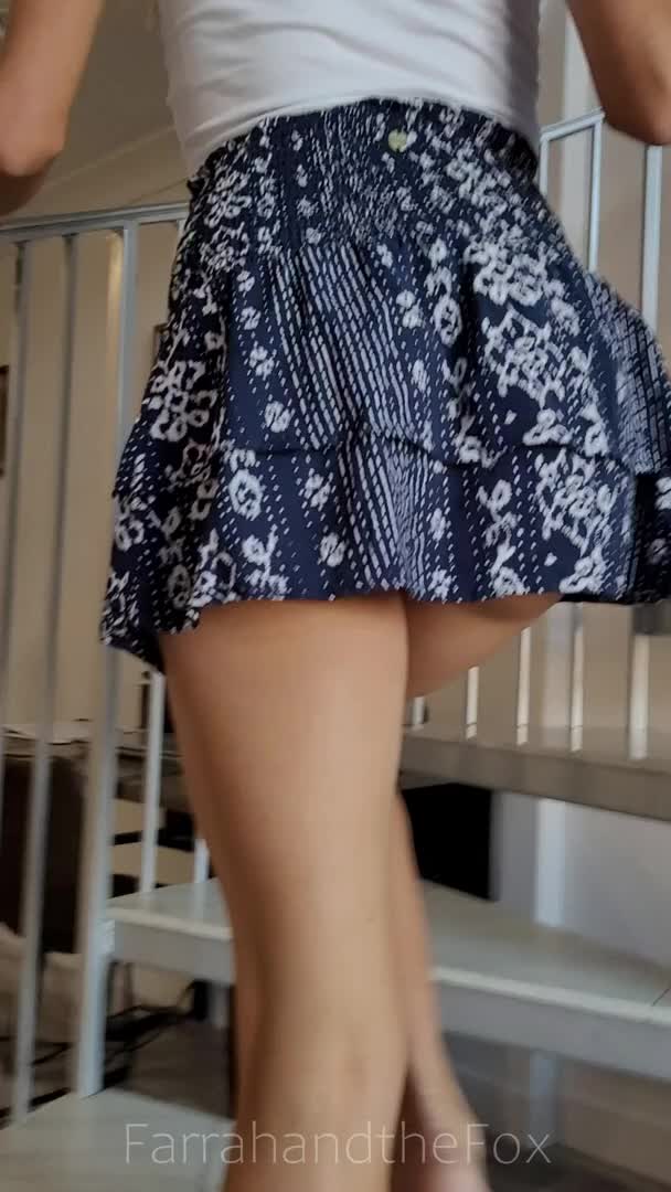 Spiral staircases and short skirts make a great combo. Especially if your thong slips to the ...