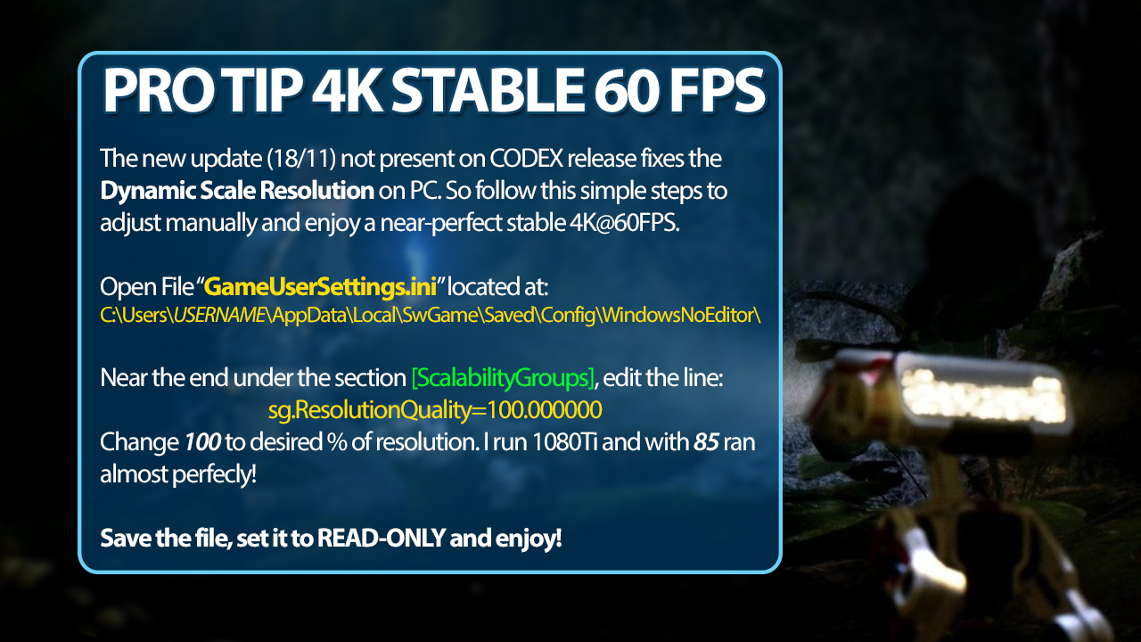 Star Wars Jedi Fallen Order: Fix Dynamic Resolution on CODEX release | Scrolller