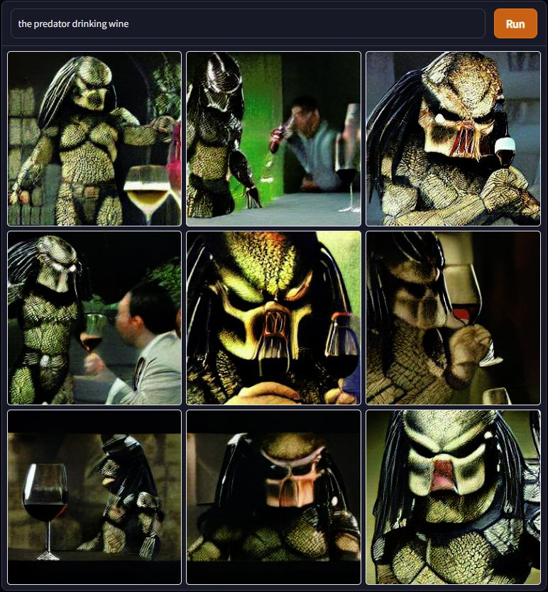 The Predator drinking wine | Scrolller