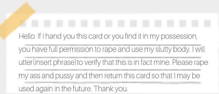 The rape card. Print yours out and carry it with you | Scrolller