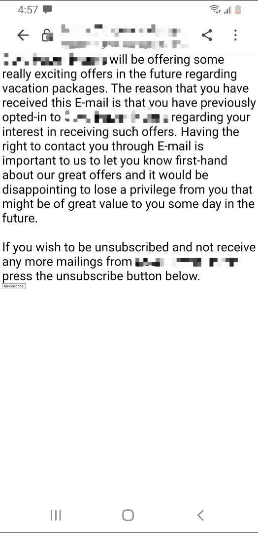 The world's tiniest unsubscribe button. | Scrolller
